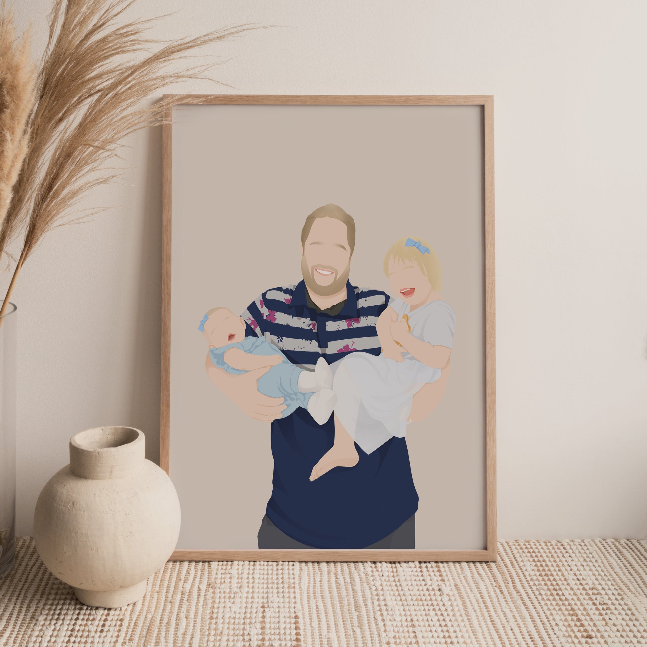 Personalized Father's Day Portrait | Minimalistic Custom Gift – Poodled