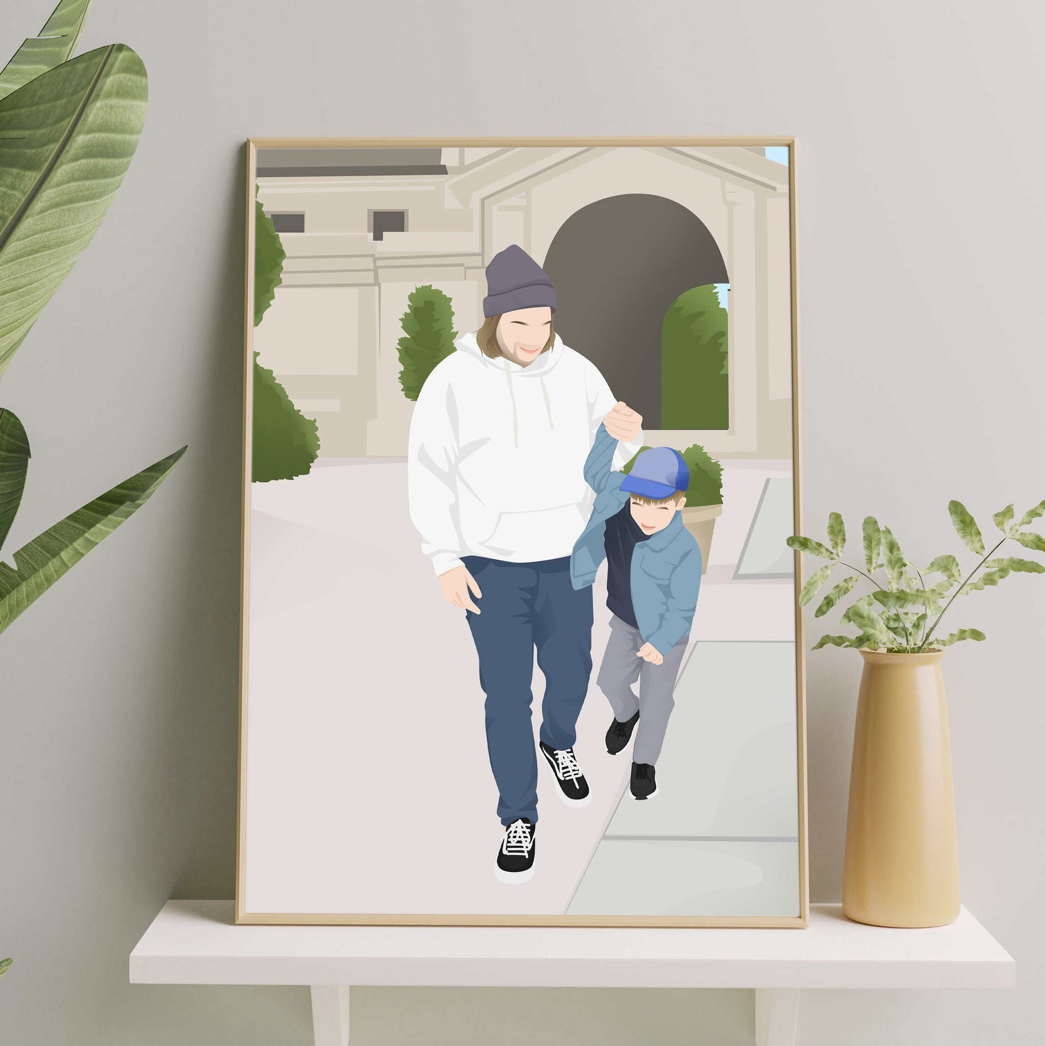 Personalized Father's Day Portrait | Minimalistic Custom Gift – Poodled