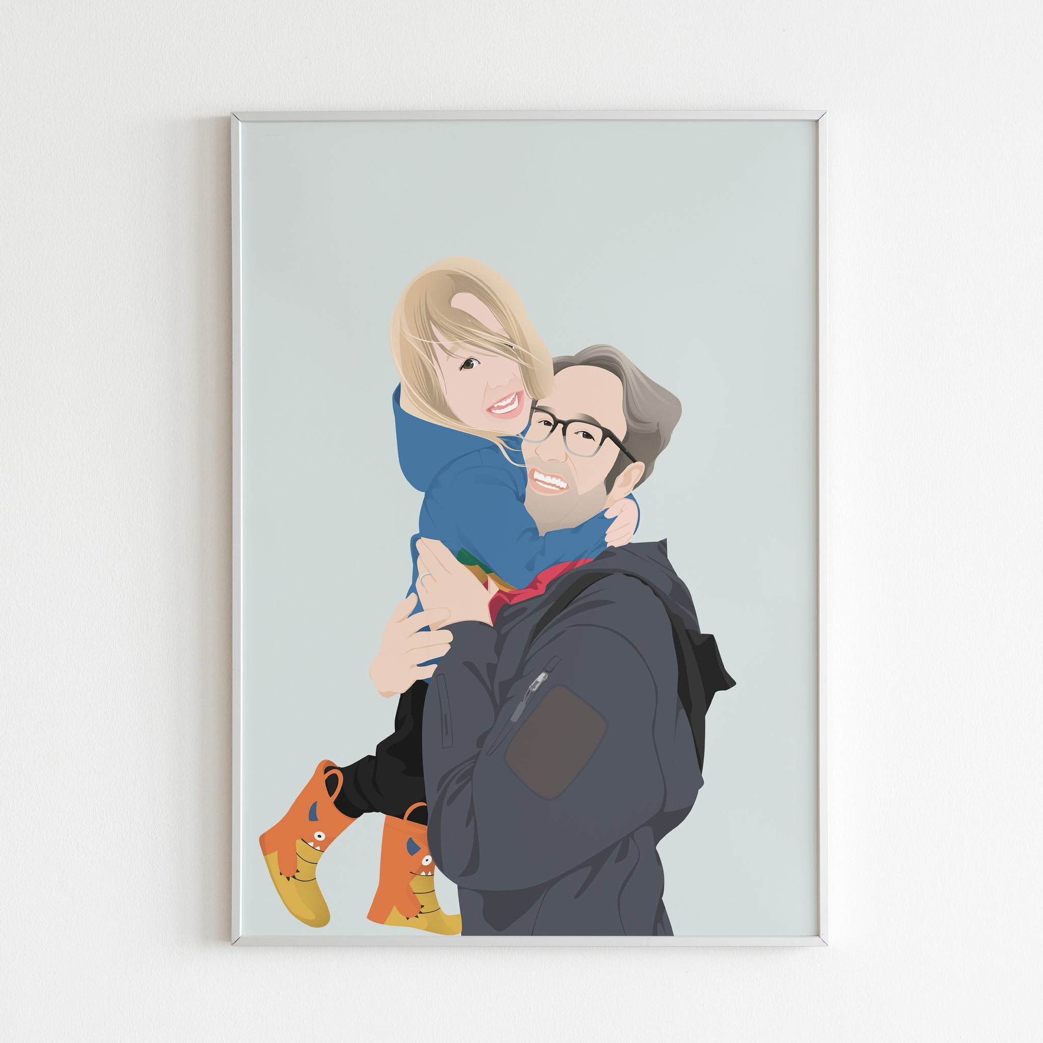 Personalized Father's Day Portrait | Minimalistic Custom Gift – Poodled