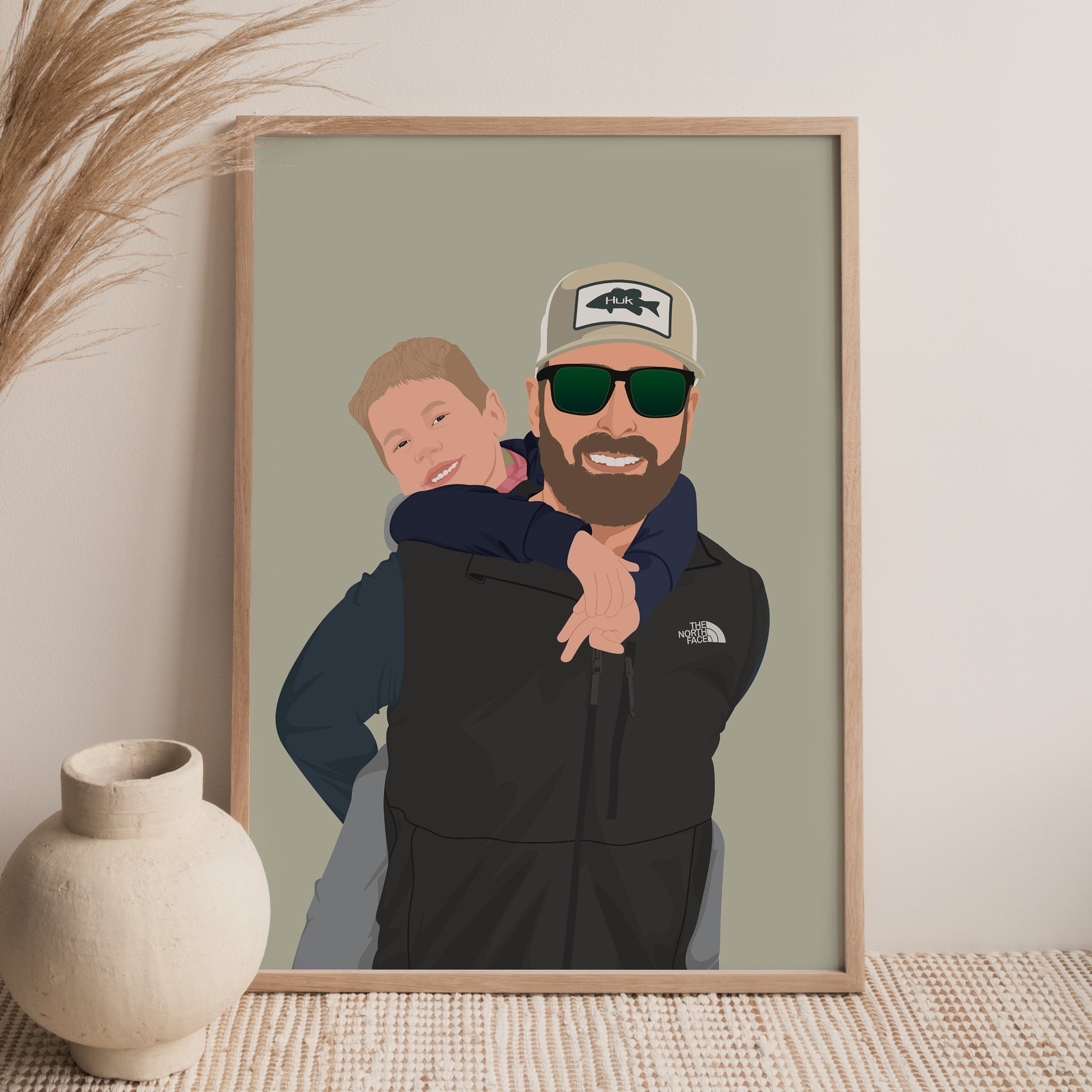 Personalized Father's Day Portrait | Minimalistic Custom Gift – Poodled